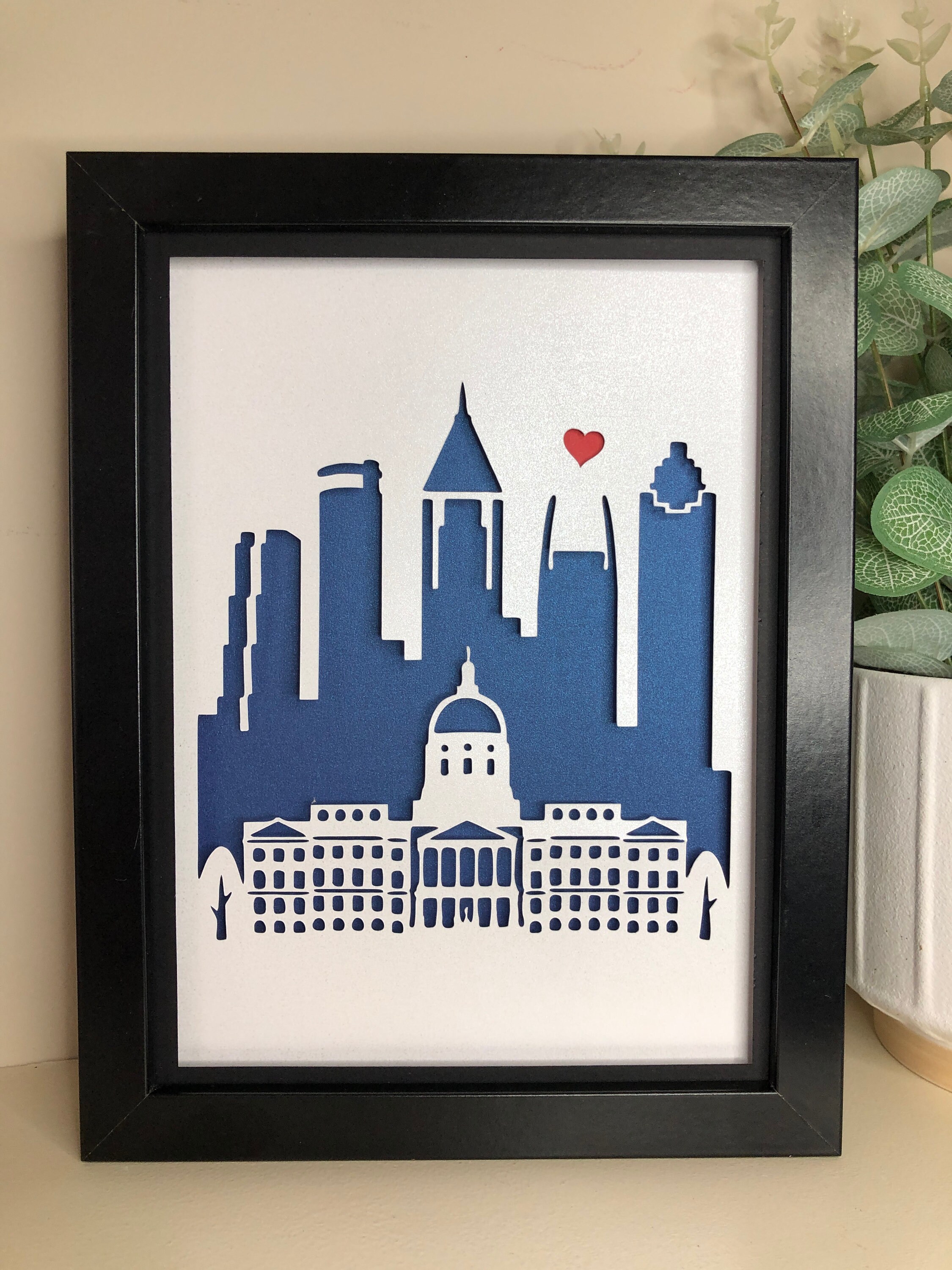 Atlanta City Skyline Paper Cut Lightbox Template (SVG, PNG, PDF) - Etsy