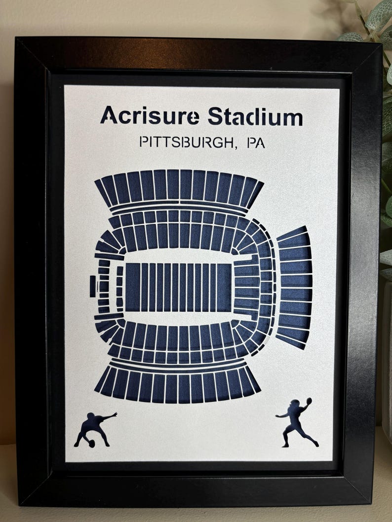 Acrisure Stadium Paper Cut Lightbox SVG, Pittsburgh Pennsylvania ...