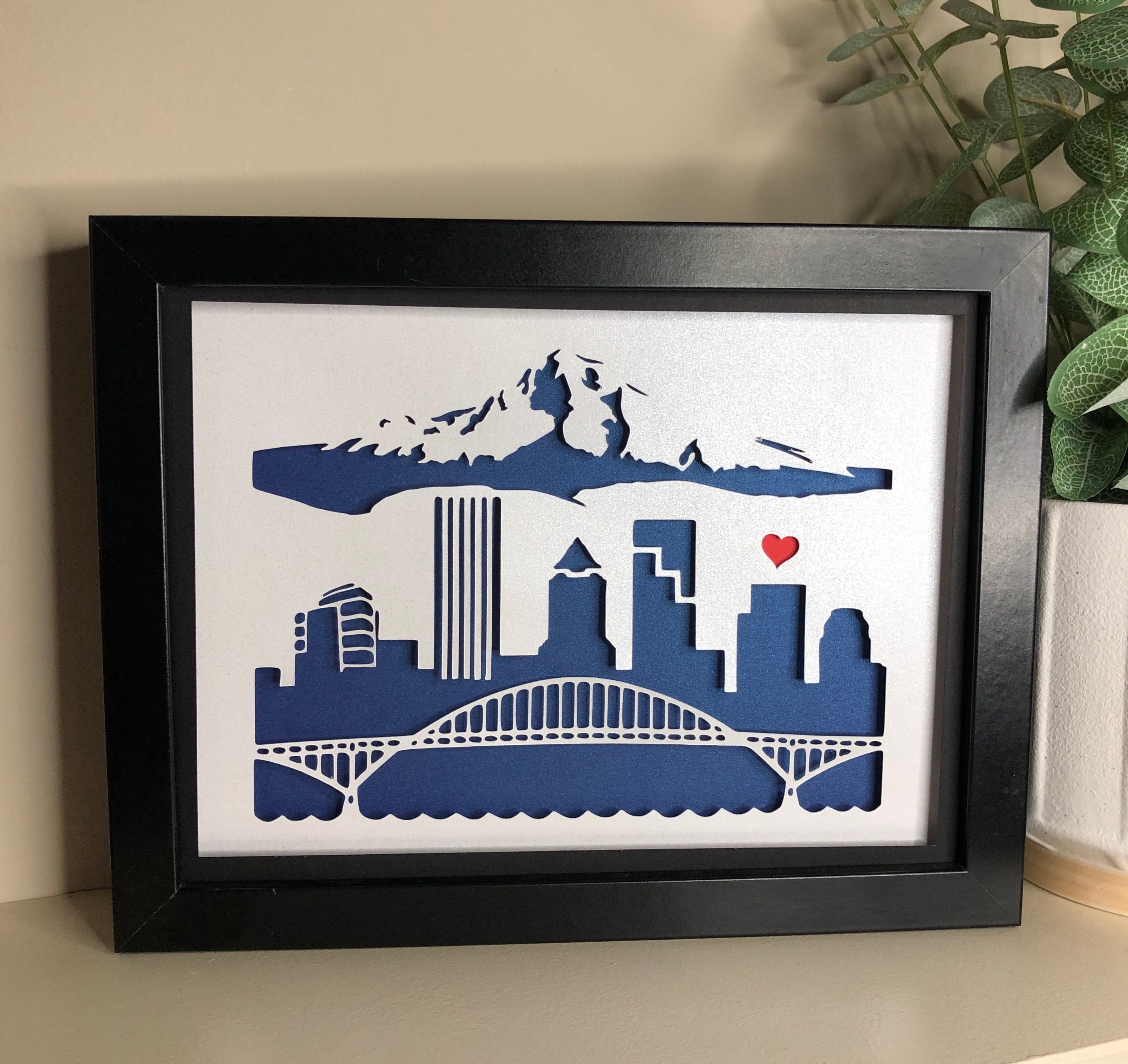 Portland Skyline Paper Cut Shadow Box SVG, 3D Layered Card (digital ...