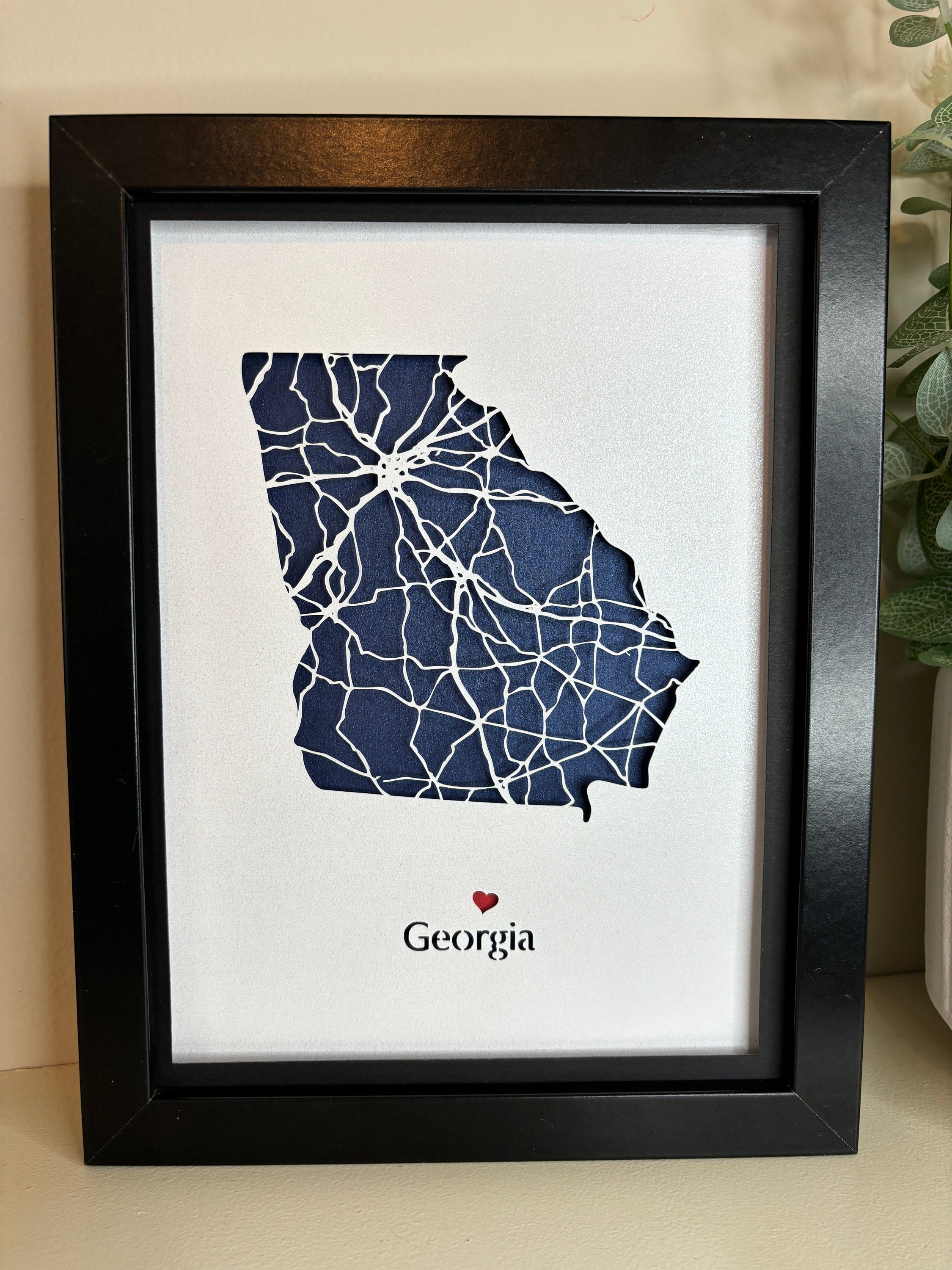Georgia State Map Shadow Box SVG Cut Files for Cricut - Etsy