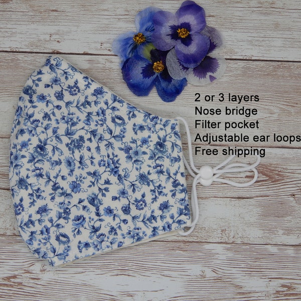 Floral Face Mask - Etsy