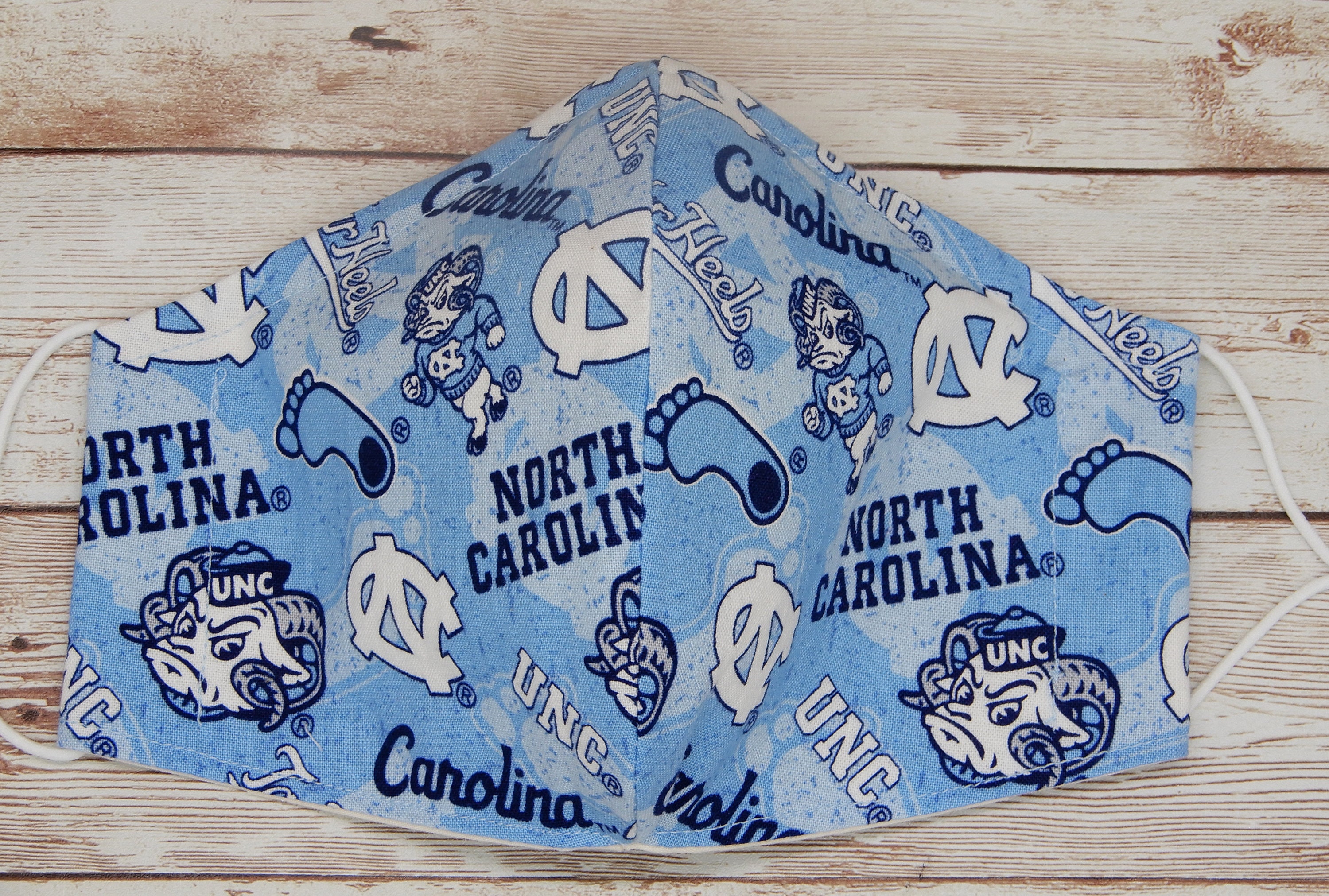 UNC Face Mask 100% Cotton With Nose Wire and Filter Pocket | Etsy