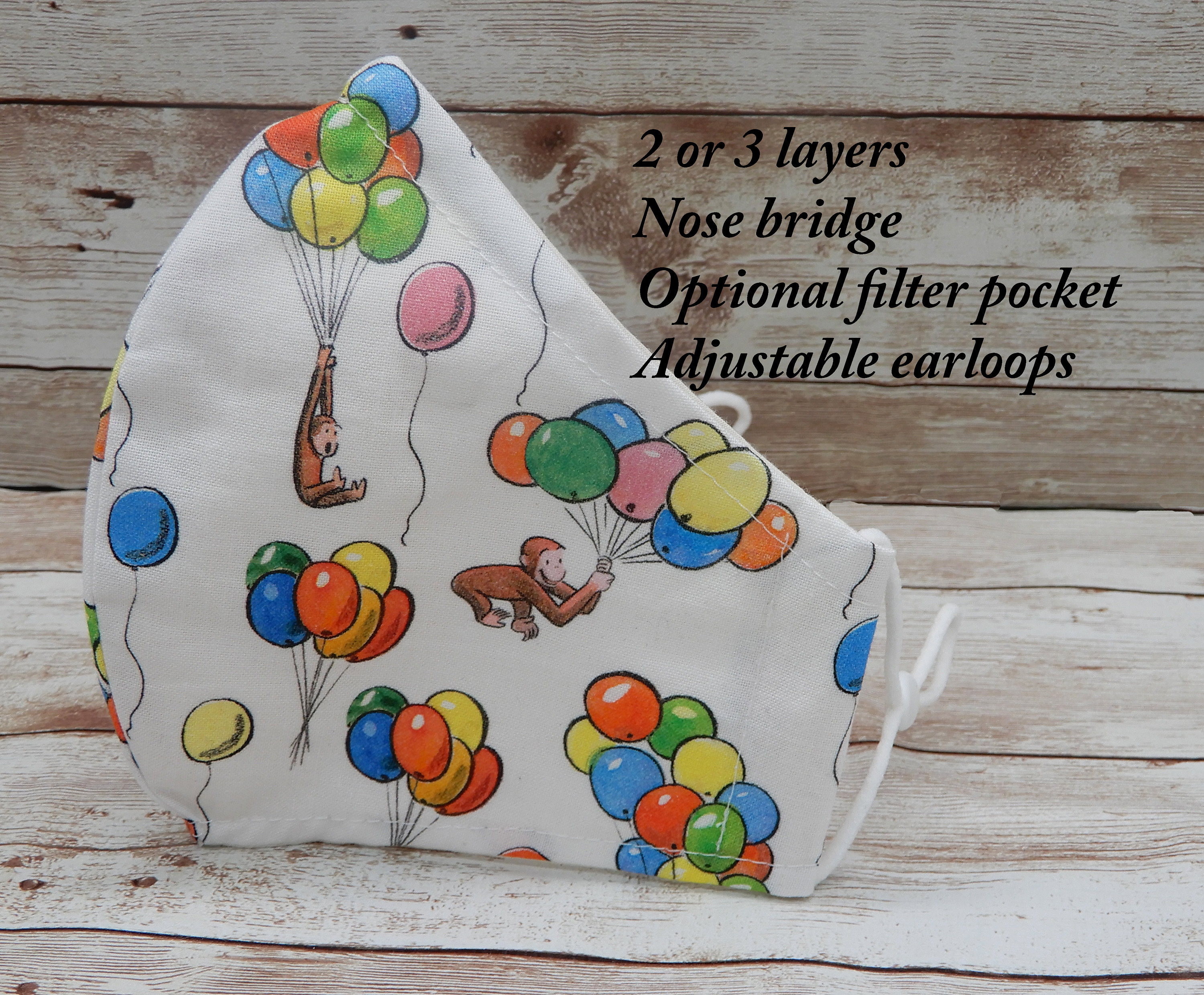 Curious George Face Mask Teacher Face Mask Monkey Face Mask - Etsy