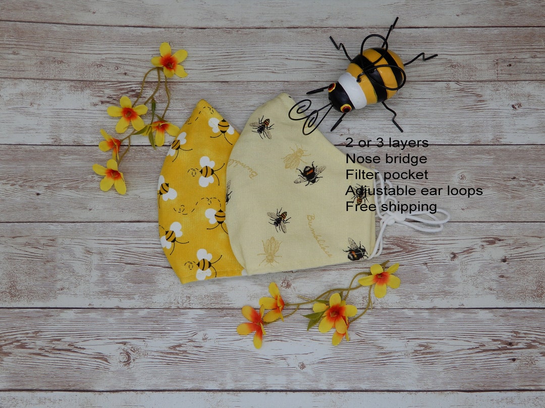 Bee Face Mask Honey Bee Mask Bumble Bee Mask Bee Keeper Mask With Nose ...