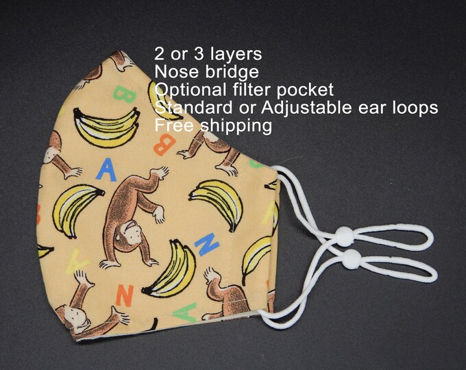 Curious George Face Mask Teacher Face Mask Monkey Face Mask Mask With ...