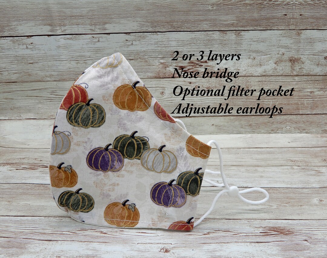 Pumpkin Face Mask Fall Face Mask Autumn Face Mask Thanksgiving Face ...