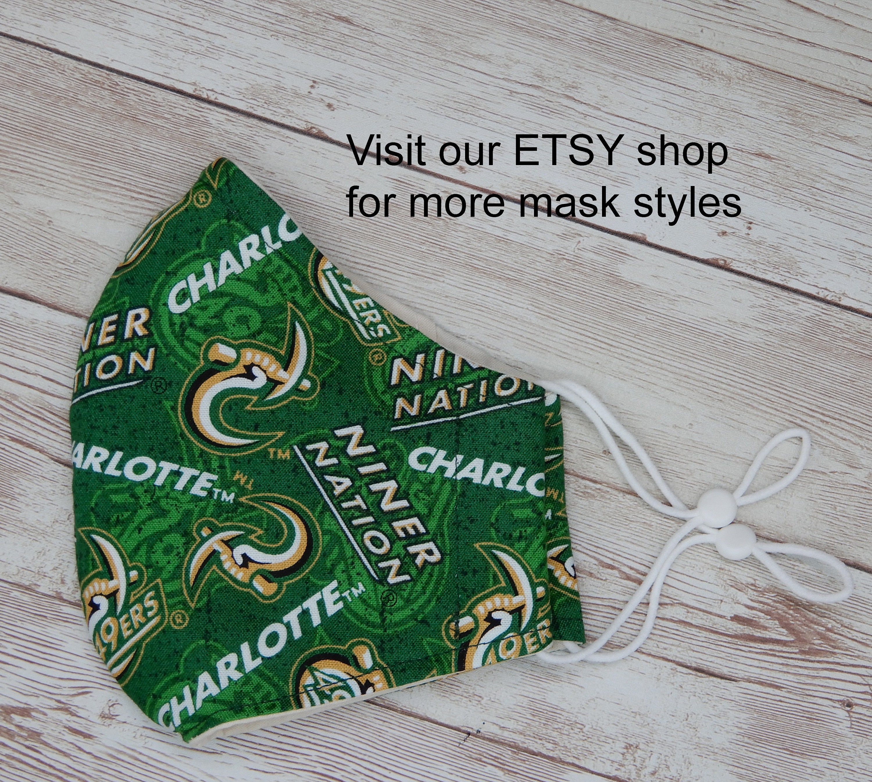 UNC Face Mask 100% Cotton With Nose Wire and Filter Pocket | Etsy