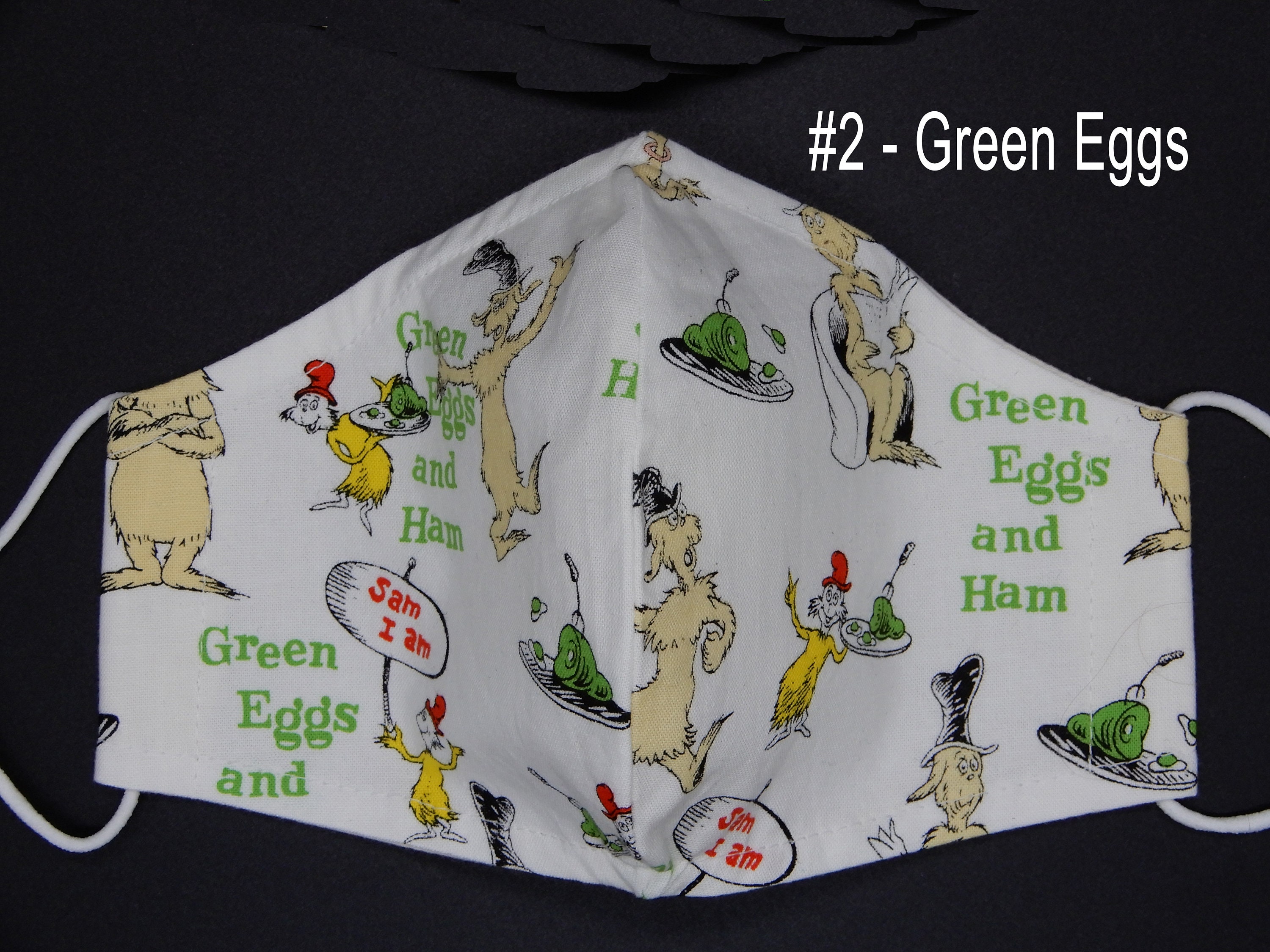 Dr Seuss Face Mask Green Eggs and Ham Face Mask Mask With Nose - Etsy