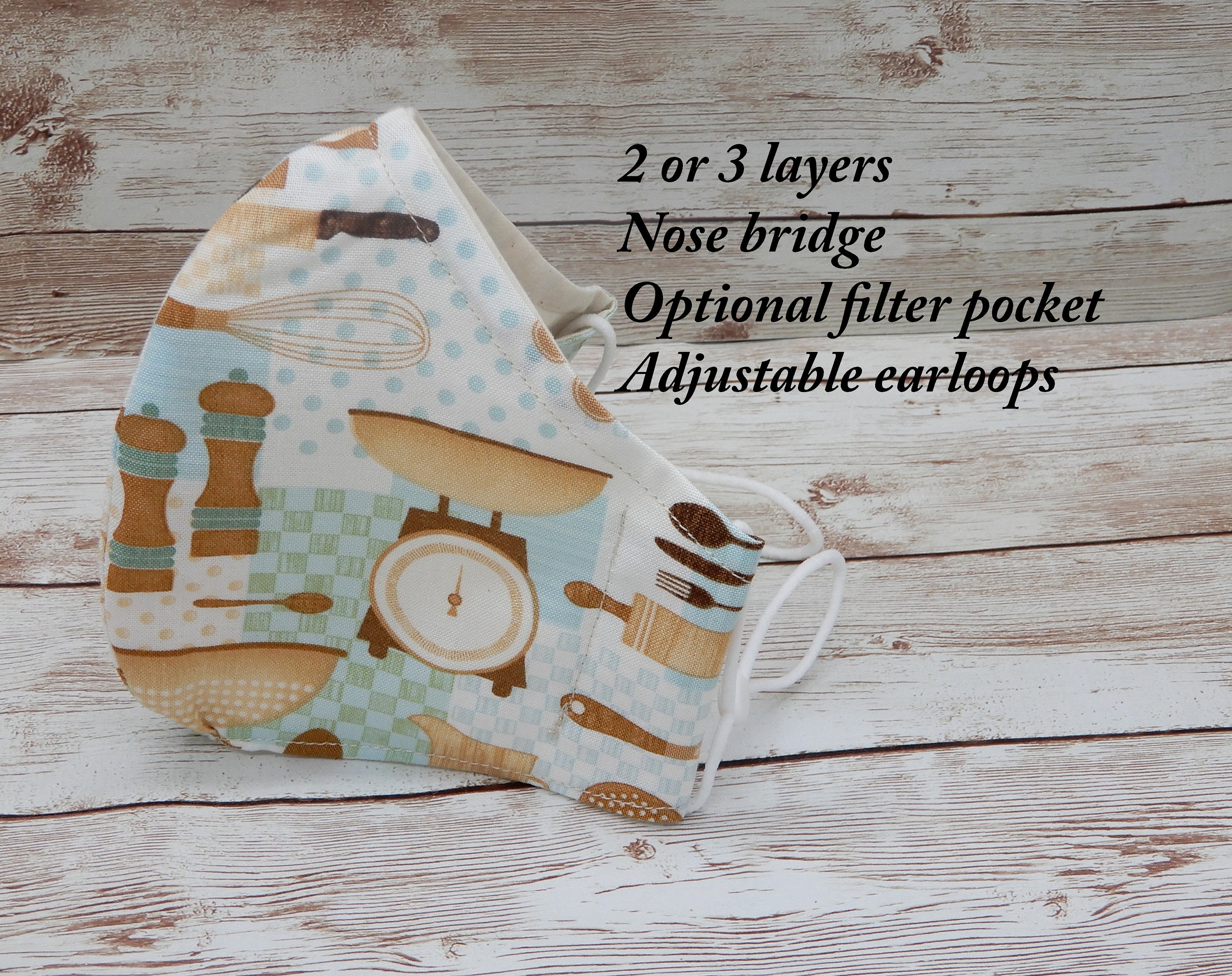 Chef Face Mask Mom Face Mask Baker Face Mask Mask With Nose - Etsy