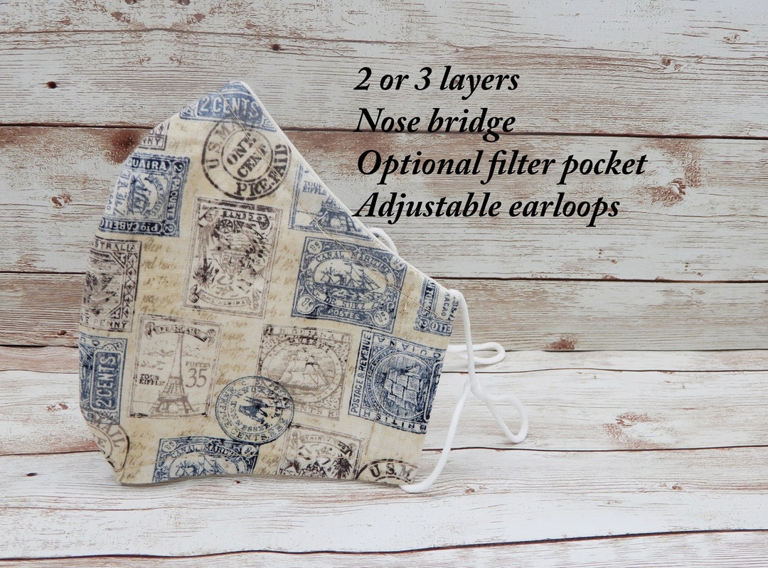 Postage Stamp Mask Philately Letter Carrier Mask With Nose Wire Mask ...