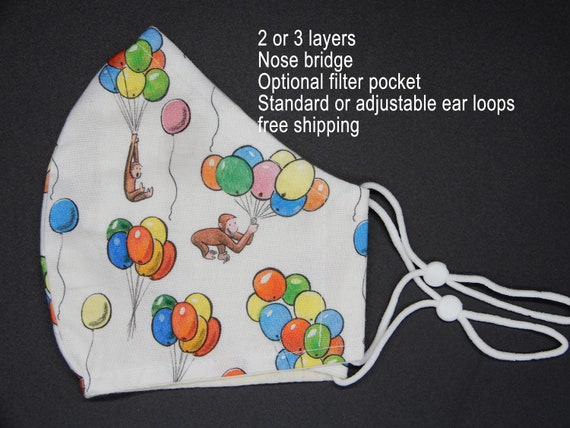 Curious George face mask /Teacher face mask/Monkey face | Etsy