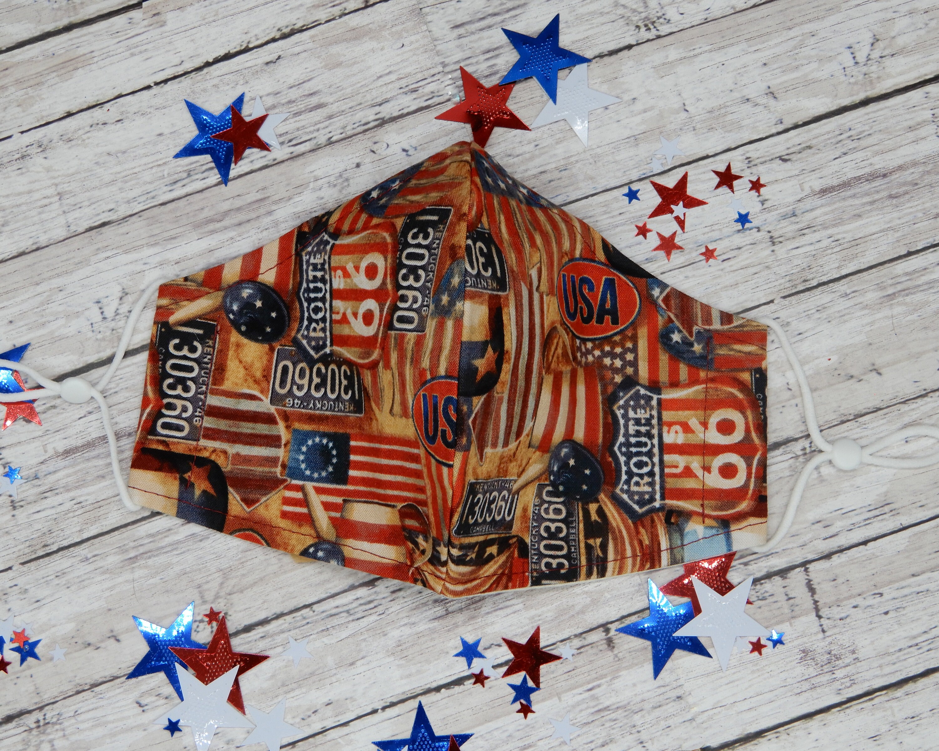 Patriotic Face Mask Americana Face Mask 4th of July Face Mask - Etsy
