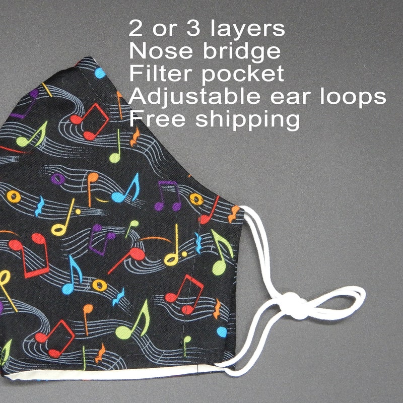 Music Face Mask - Etsy