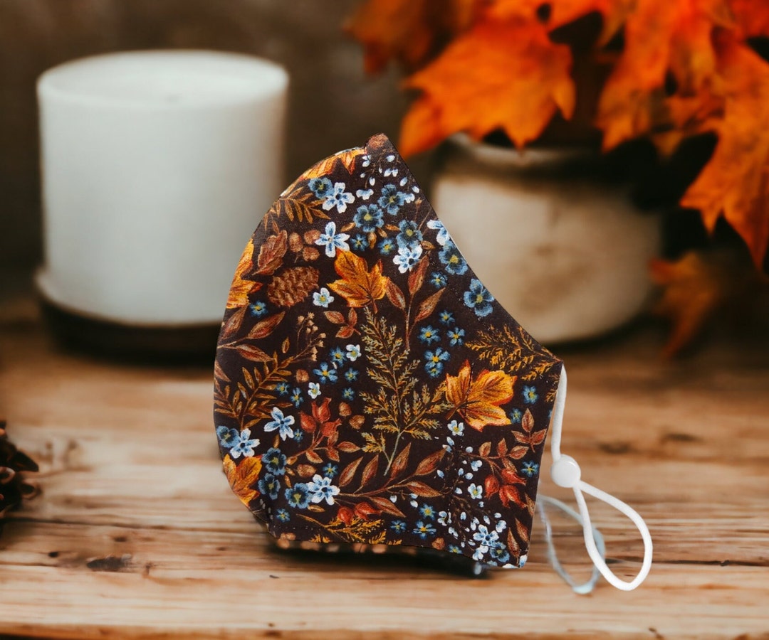 Autumn Leaves Face Mask Fall Leaves Face Mask Autumn Face Mask Floral ...