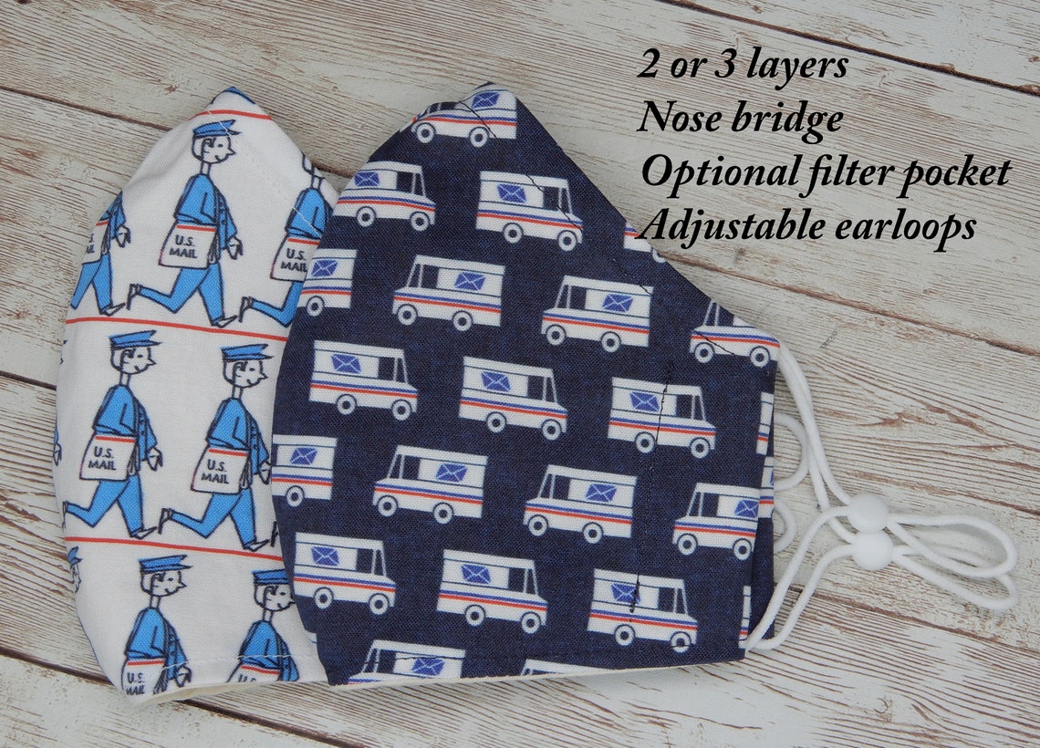 Mailman Face Mask USPS Face Mask Letter Carrier Cotton Cloth - Etsy