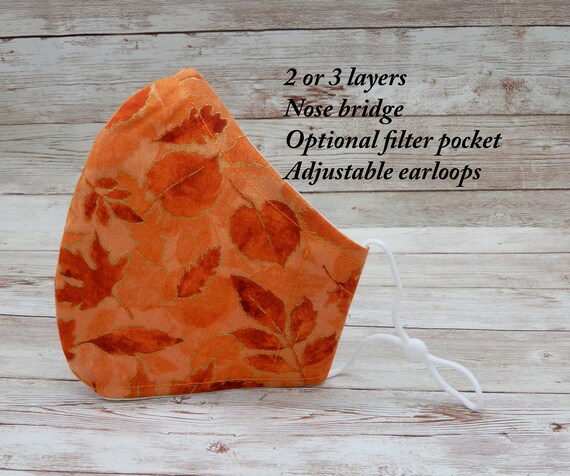 Autumn Leaves Face Mask Fall Leaves Travel Face Mask Leaf - Etsy