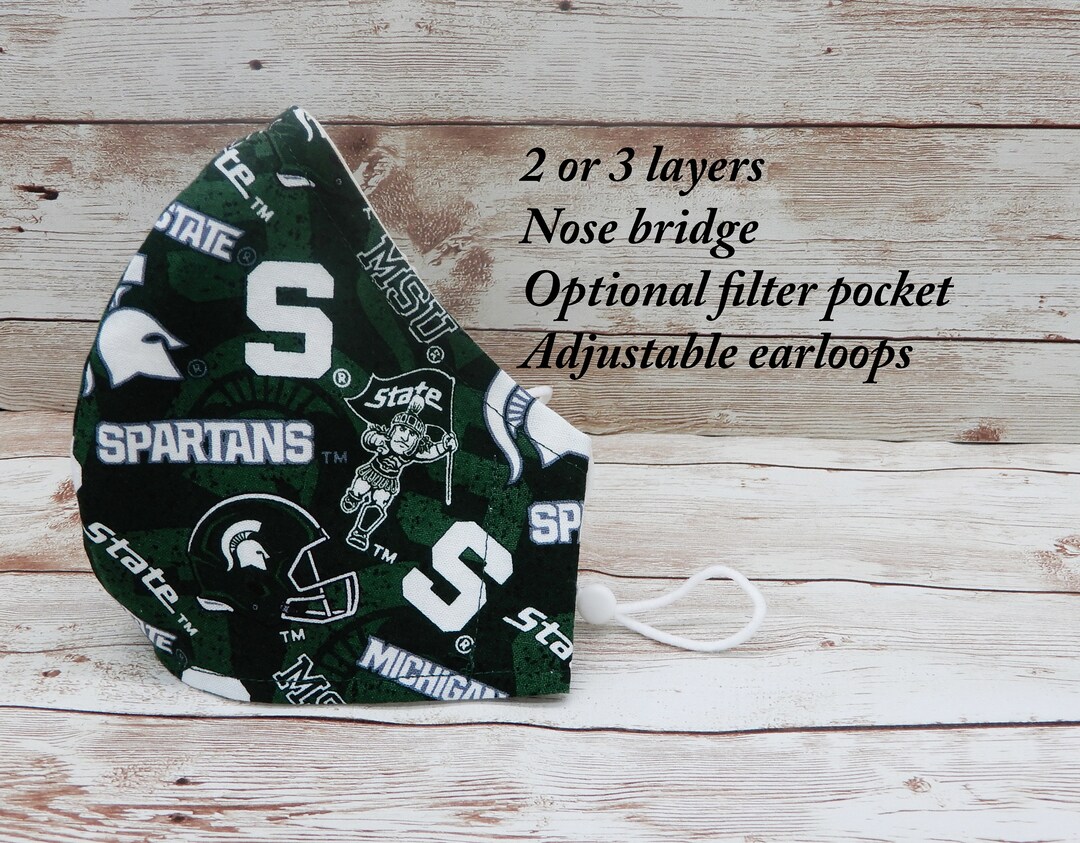 Michigan State Face Mask Spartans Face Mask MSU Face Mask College ...