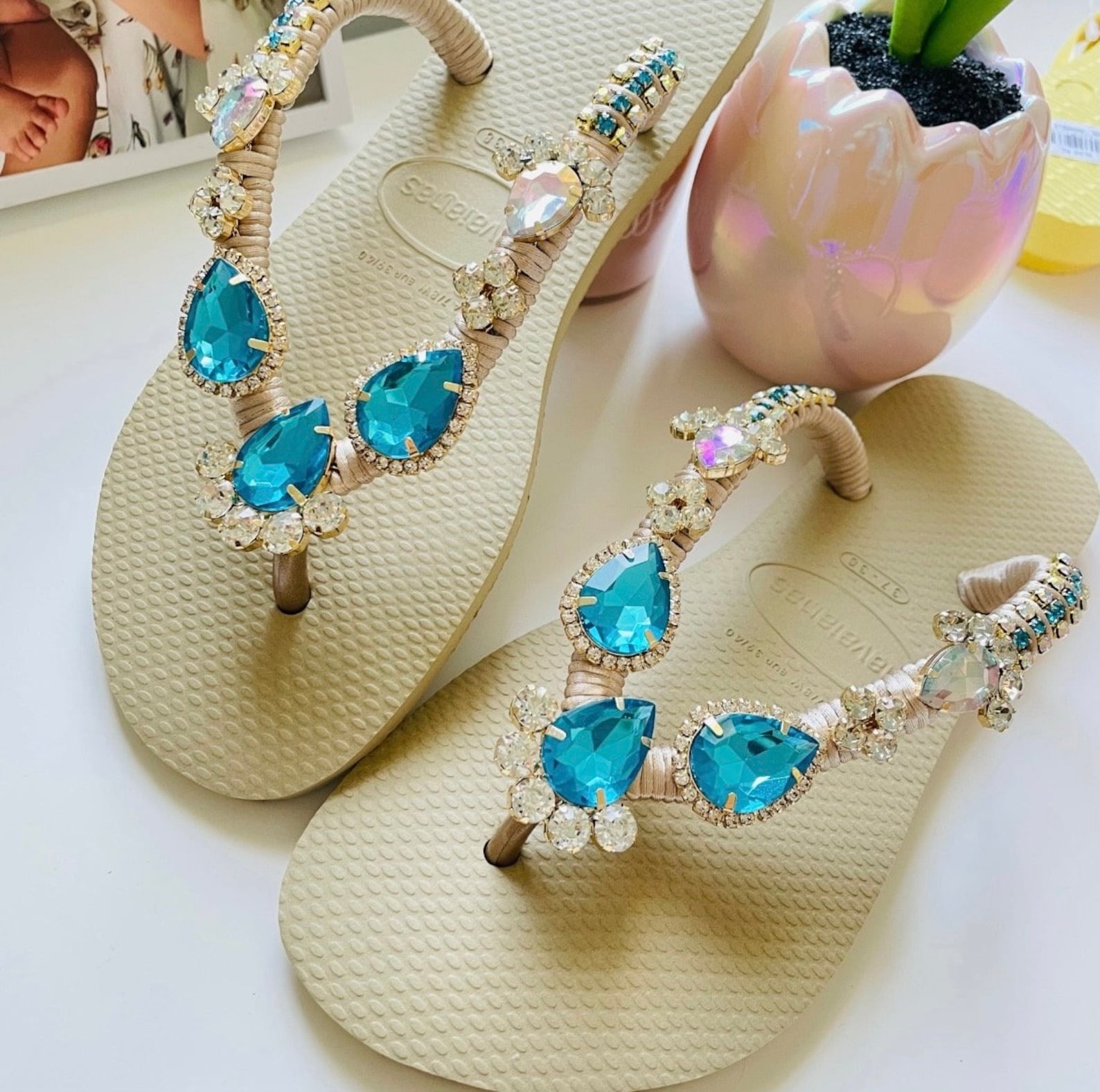 Flip Flops Havaiana for Women, Custom Flip Flops, Rhinestone Flip Flops ...