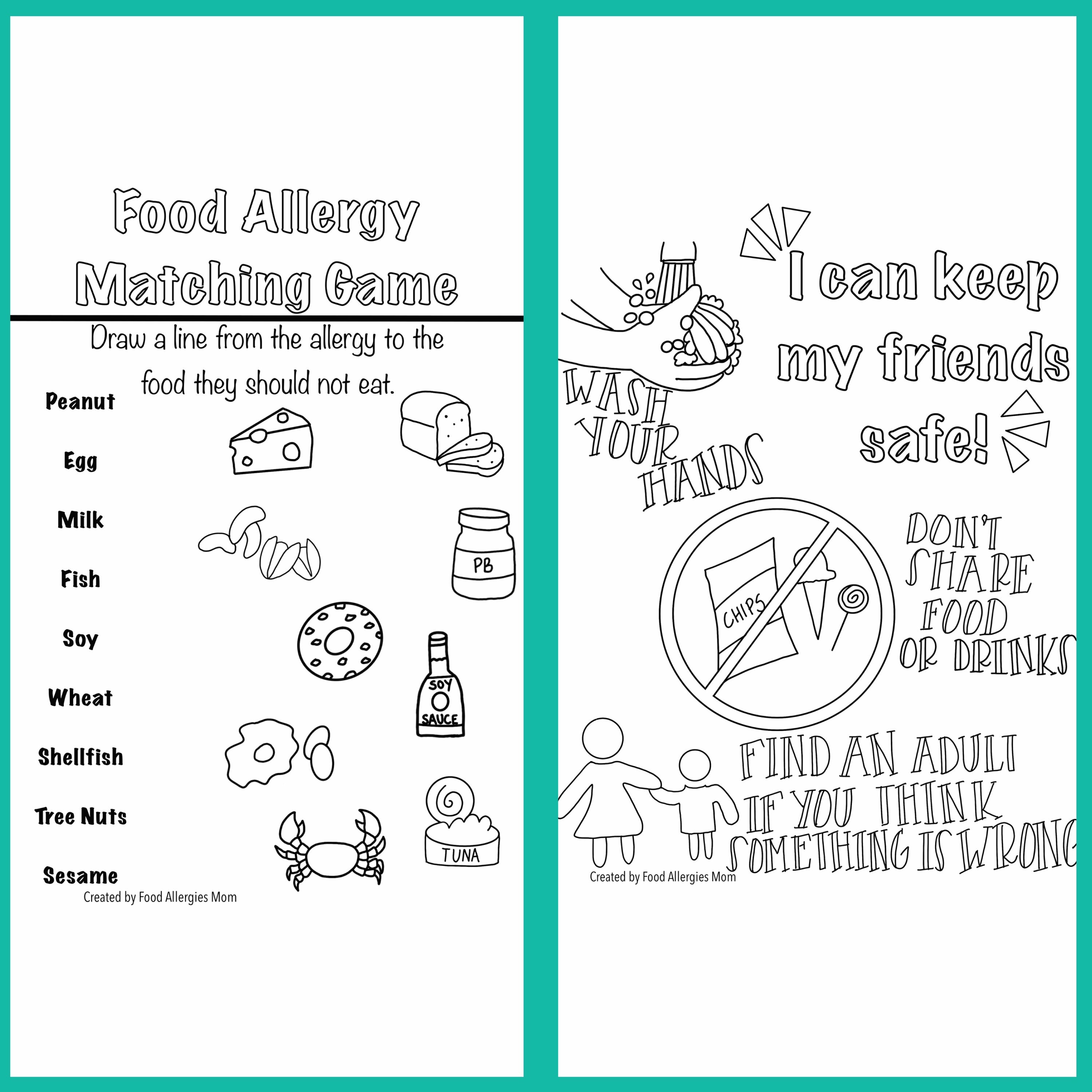Food Allergy Education Activity Book for Kids - Perfect for Food ...