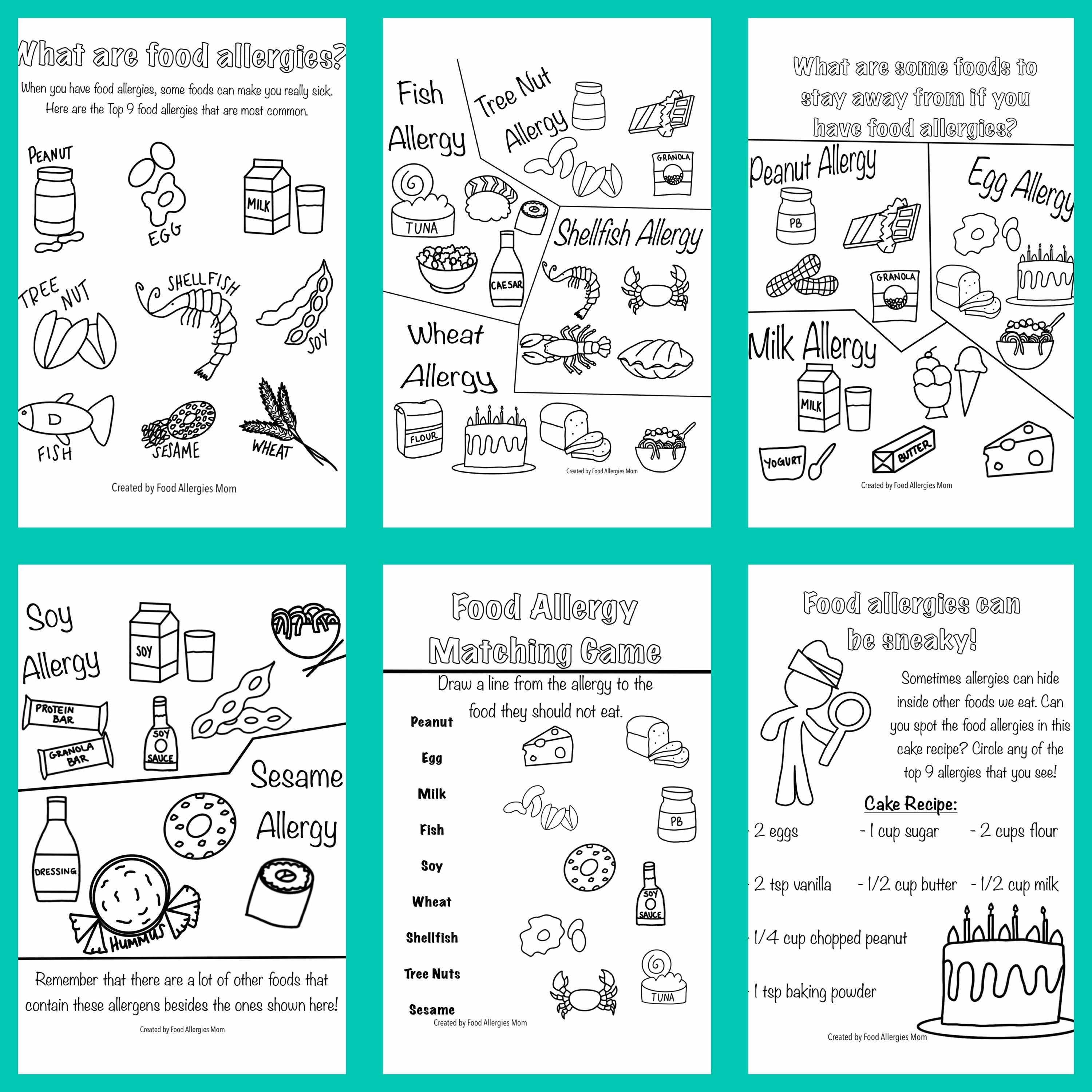 Food Allergy Education Activity Book for Kids - Perfect for Food ...