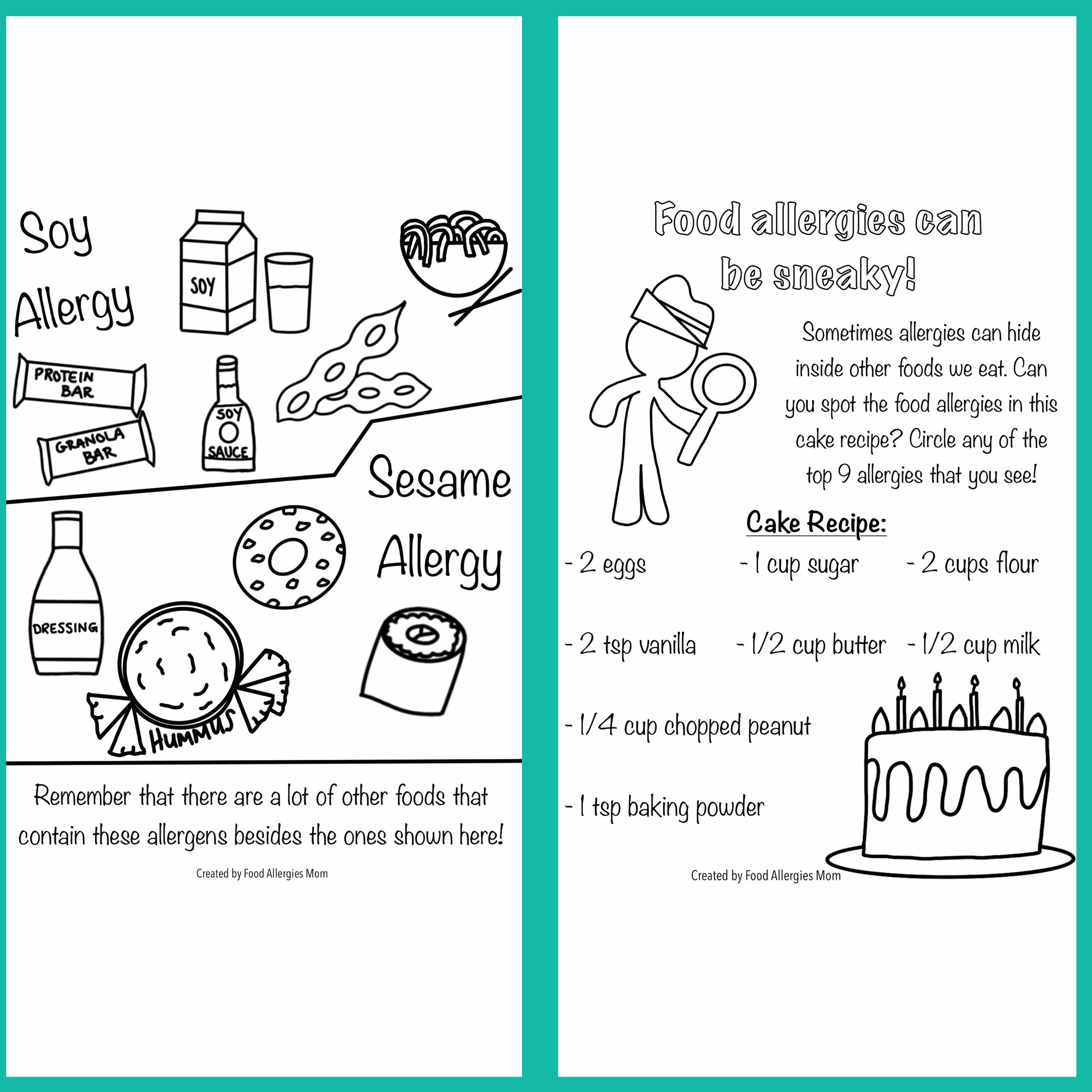 Food Allergy Education Activity Book for Kids - Perfect for Food ...