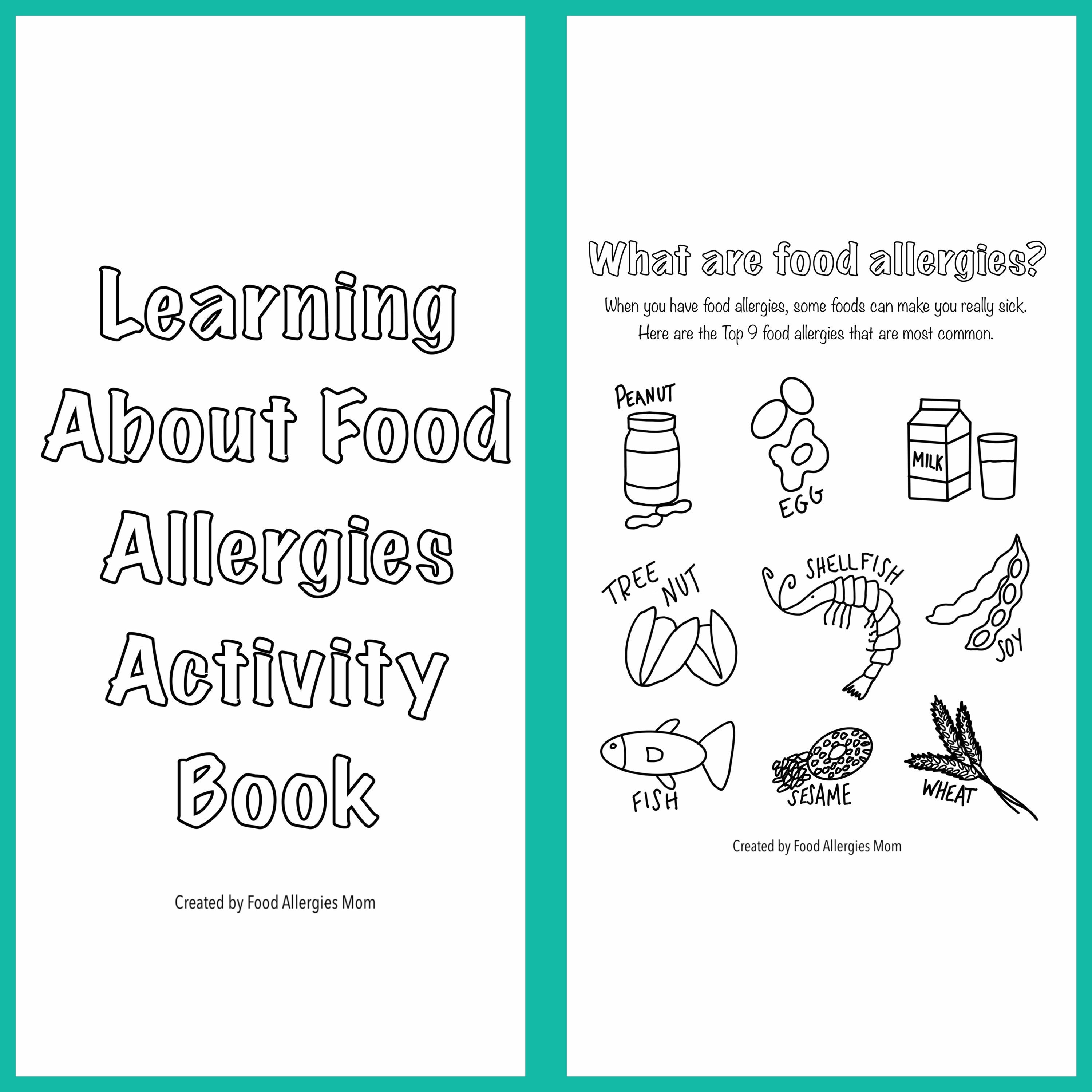 Food Allergy Education Activity Book for Kids - Perfect for Food ...