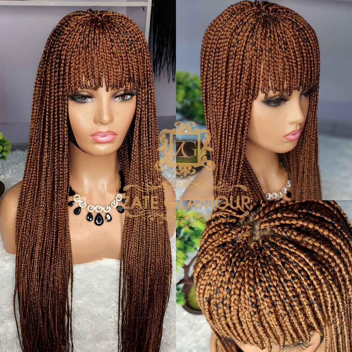 Ready to Ship Fringe Braided Wig Handmade Wig | Etsy