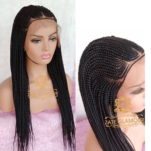 Braided Wig Cornrow Wig Black Woman Wig - Etsy Braided Wig Cornrow Wig Black Woman Wig - Etsy