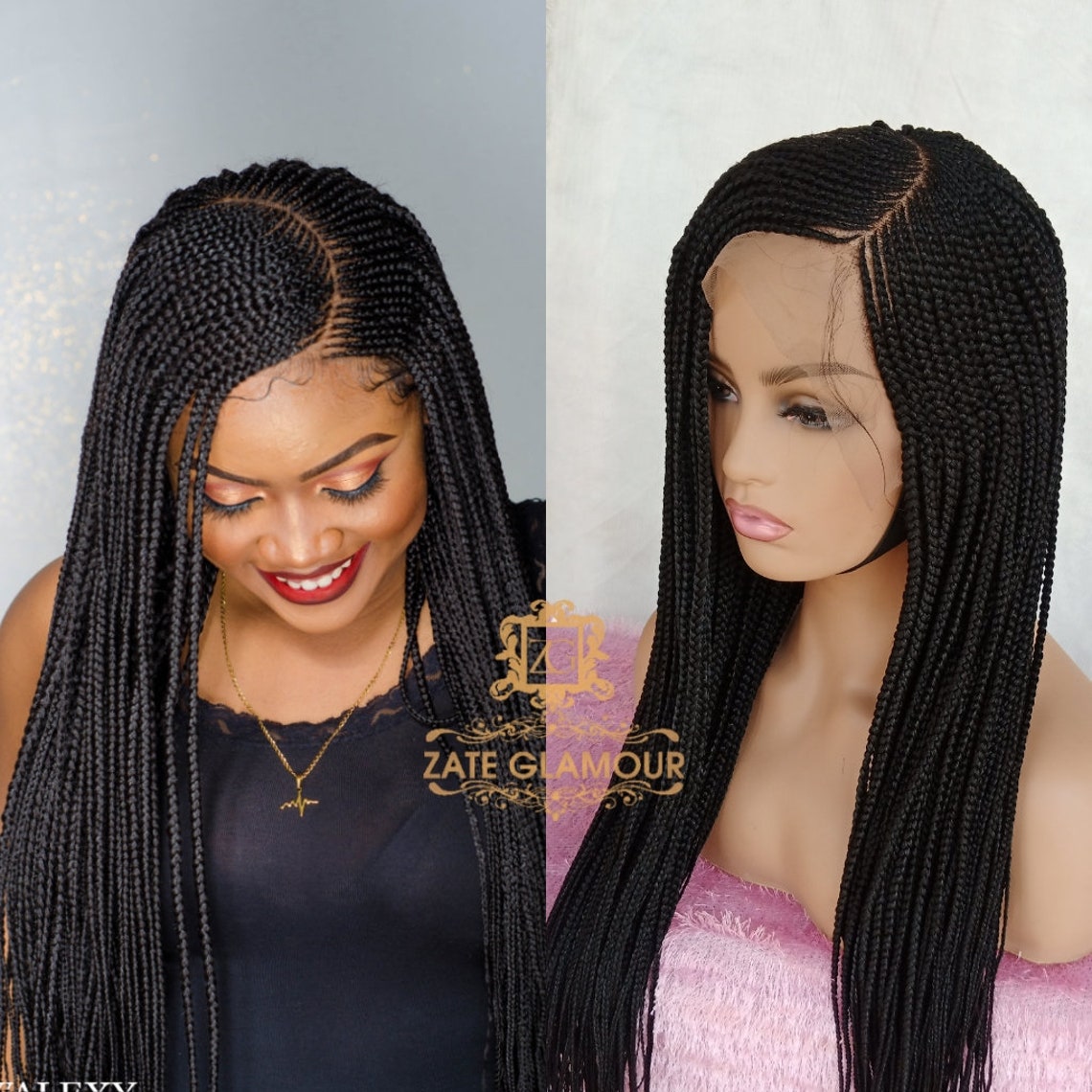 C-cut Braided Wig, Closure Wig, Natural Wig, Braided Wig , Light Weight ...