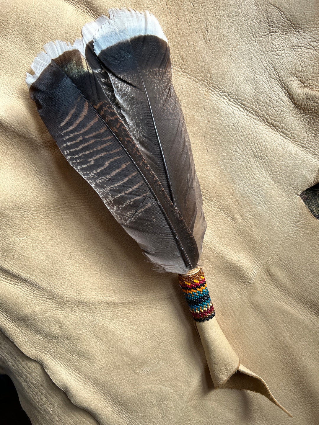 A Turkey Feather Fan - Etsy