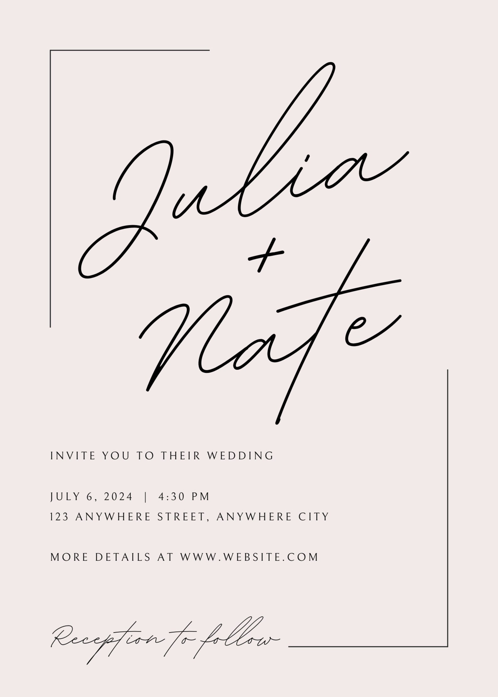 Wedding Invitation Template | Customizable - 02 - Etsy
