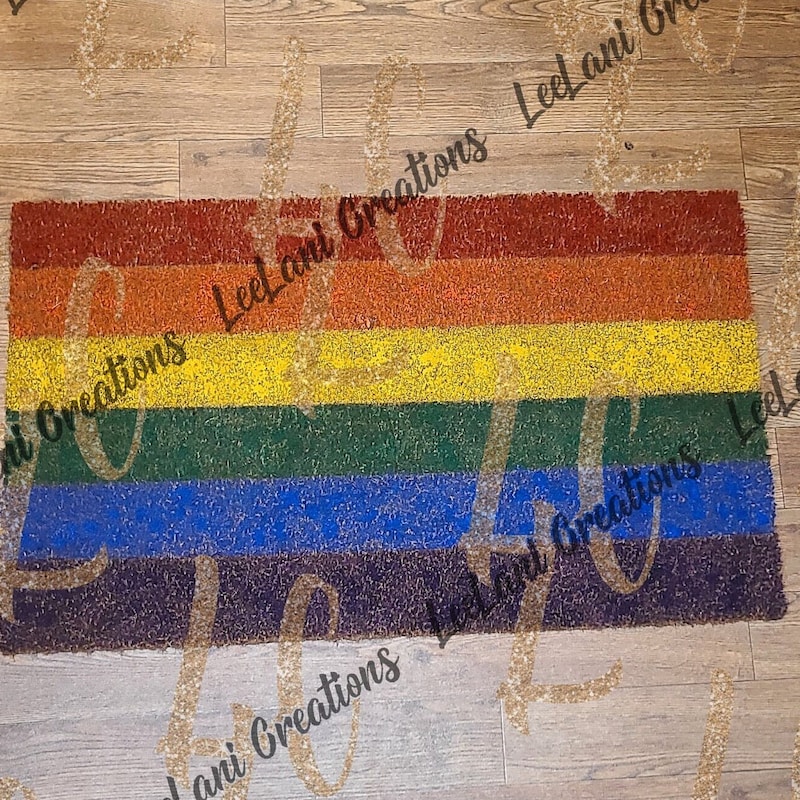 Rainbow Doormat - Etsy