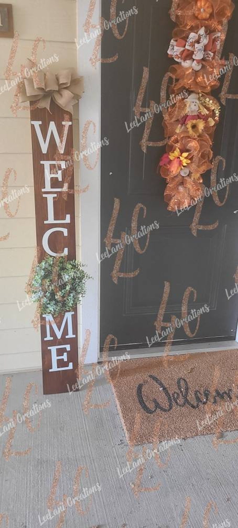 Farmhouse Welcome Porch Sign – Rustic Vertical Wooden Sign for Entryway ...