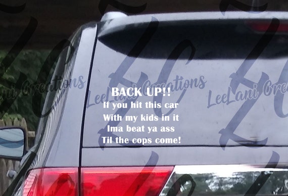 Back up Car Decal Mom Car Decal Dad Decal Custom Car - Etsy