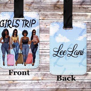 Girls Trip Luggage Tag + Name| Custom Luggage Tag | Cute Girl Luggage ...