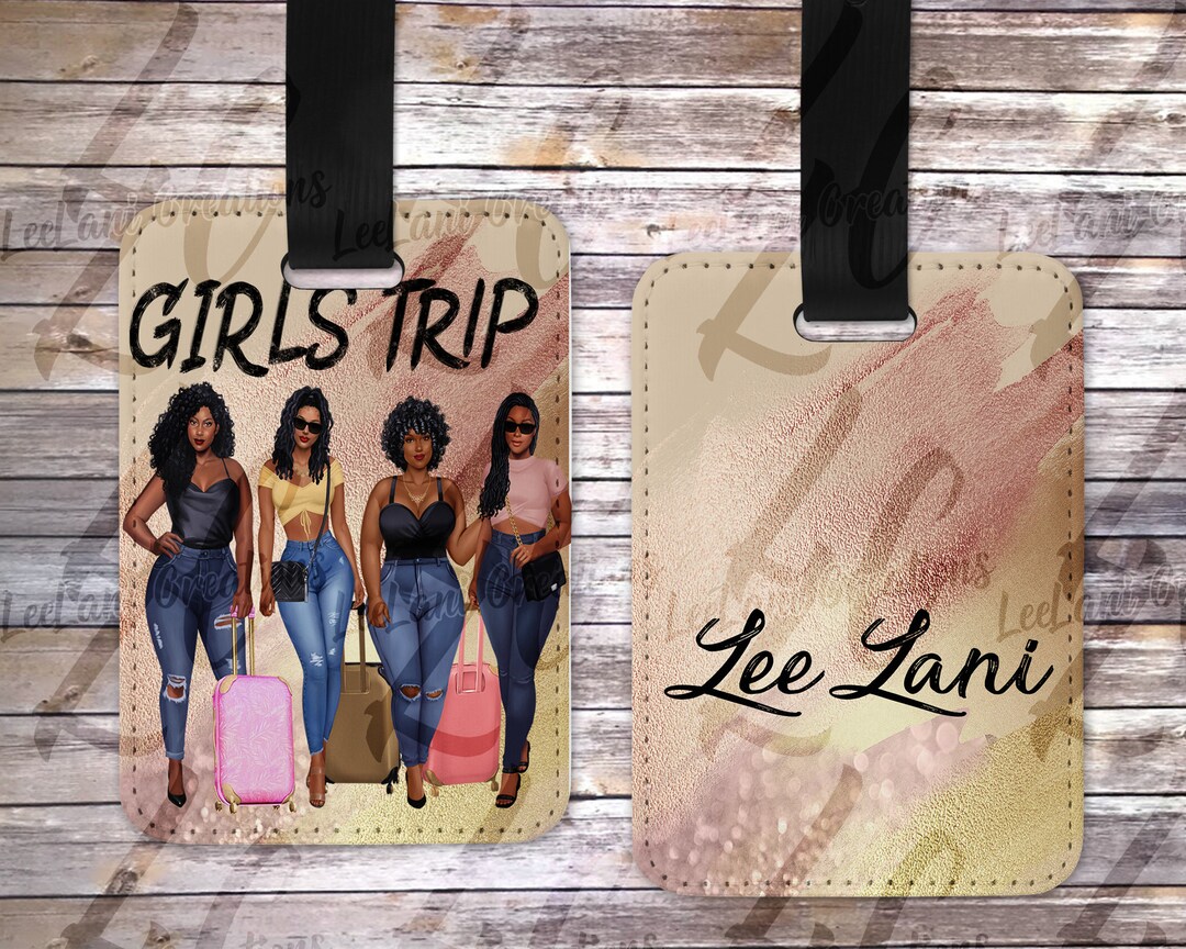 Girls Trip Luggage Tag + Name| Custom Luggage Tag | Cute Girl Luggage ...