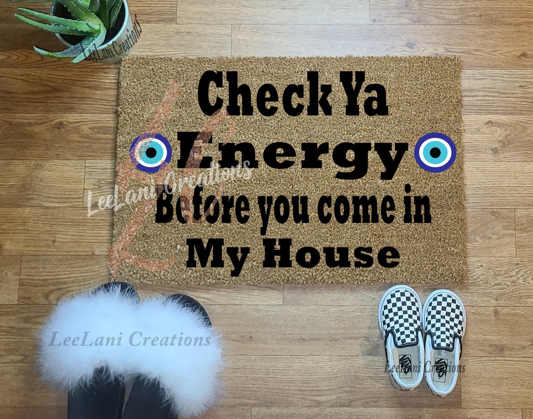 Check Ya Energy Good Vibes Only Doormat | Evil Eye Door Mat| Welcome ...