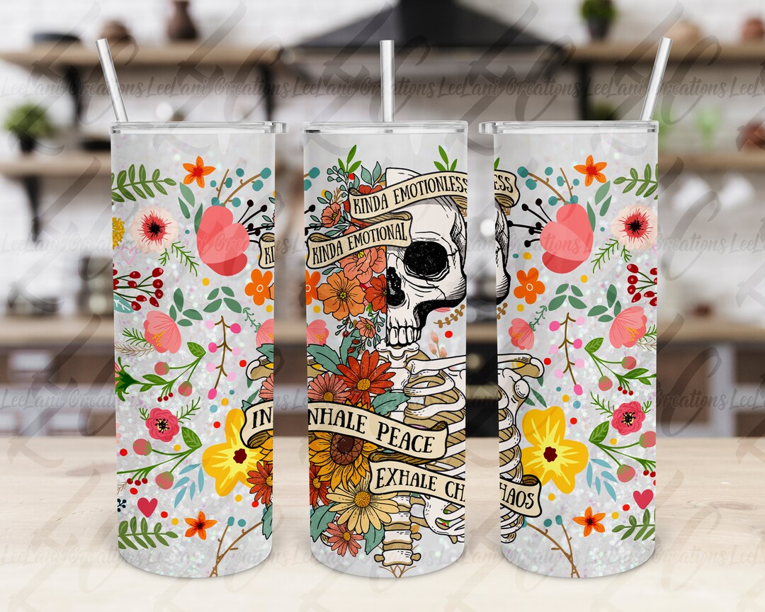 Inhale Peace, Exhale Chaos Skeleton 20oz | Custom 20oz Tumbler| - Etsy