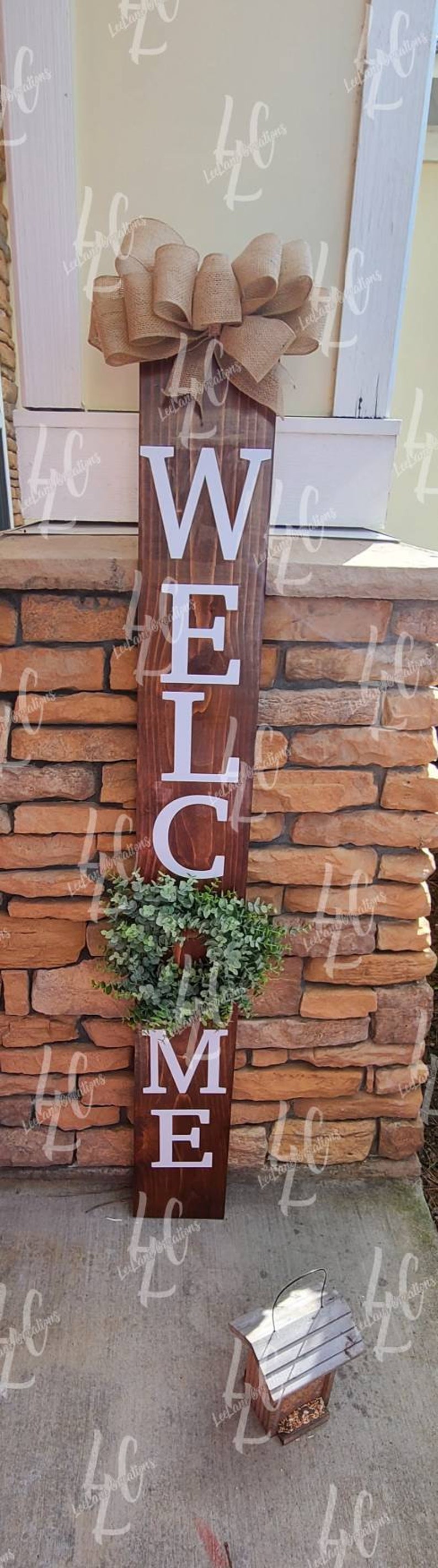 Farmhouse Welcome Porch Sign – Rustic Vertical Wooden Sign for Entryway ...