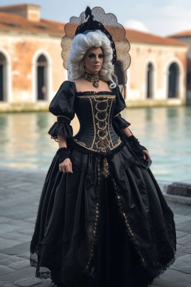 Elegant Black Venetian Costume Dress Venetian Masquerades - Etsy