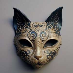 Unique and Decorated Venetian Cat Mask A Work of Art for Your Carnival ...