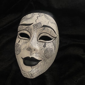 Limited Edition Pierrot's Face Original Venetian Handmade Mask Ideal ...