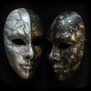 Masks of Duality, the Enigma of Time, Where Light and Darkness Converge ...