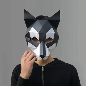 This Handmade Black and White Wild Wolf Mask, Ideal for Fans of ...