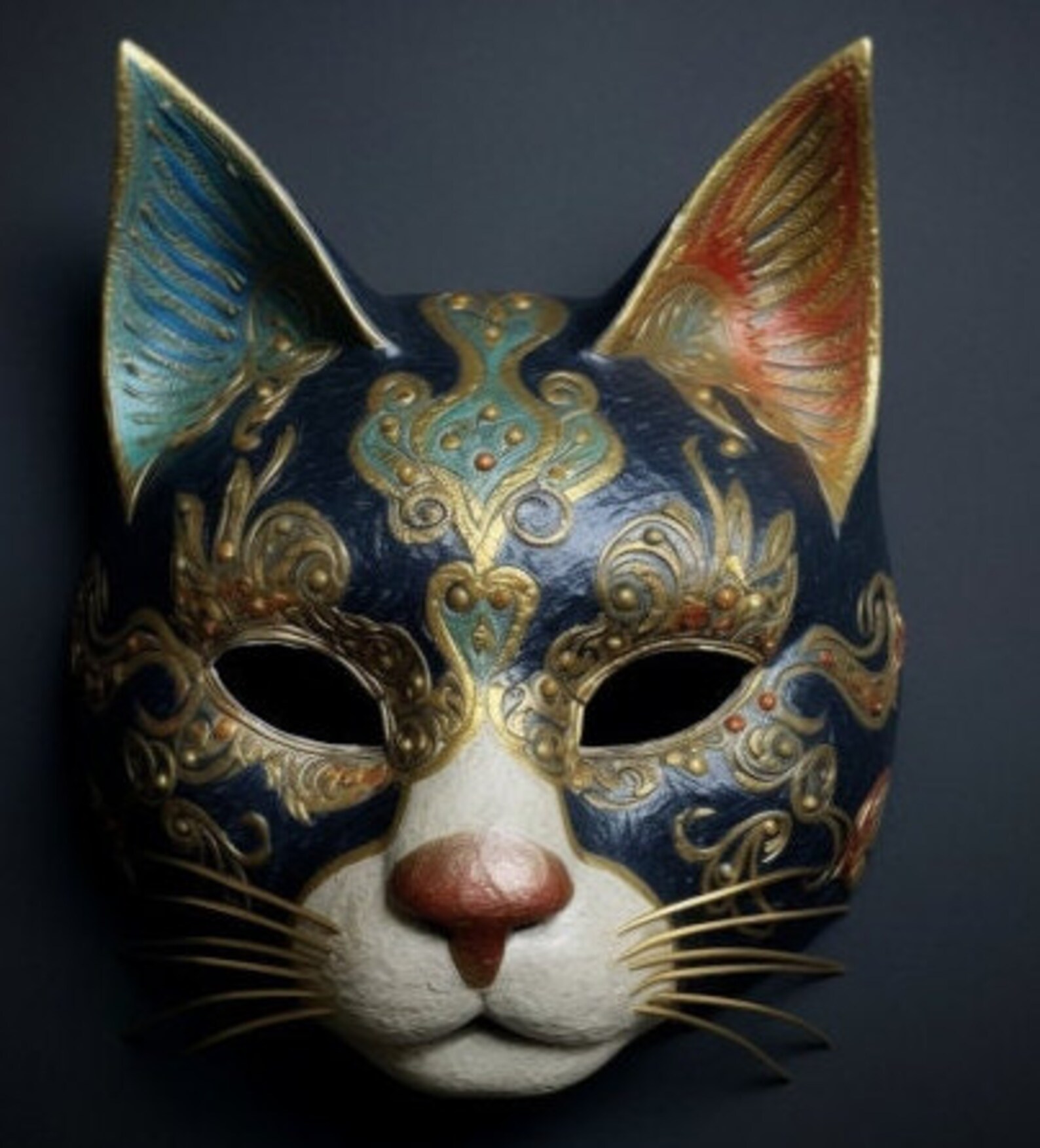 Unique and Decorated Venetian Cat Mask A Work of Art for - Etsy