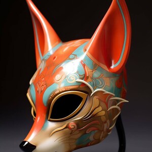 Mystical Colorful Fox Mask. A Journey Into Fantasy, Where Enchanted ...