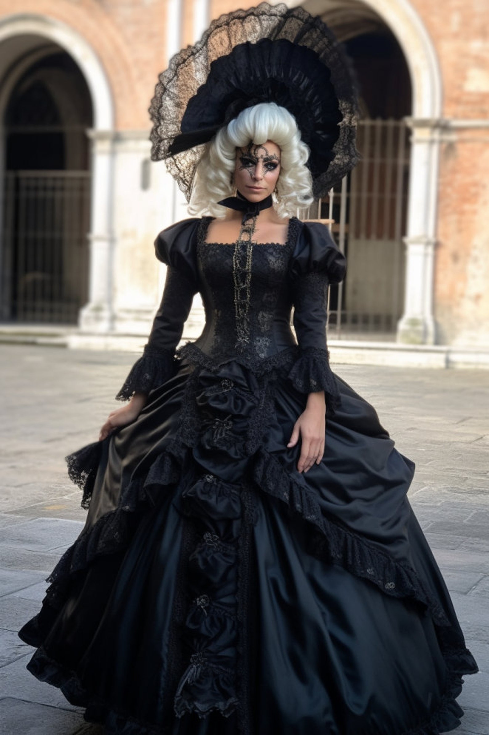 Elegant Black Venetian Costume Dress Venetian Masquerades - Etsy
