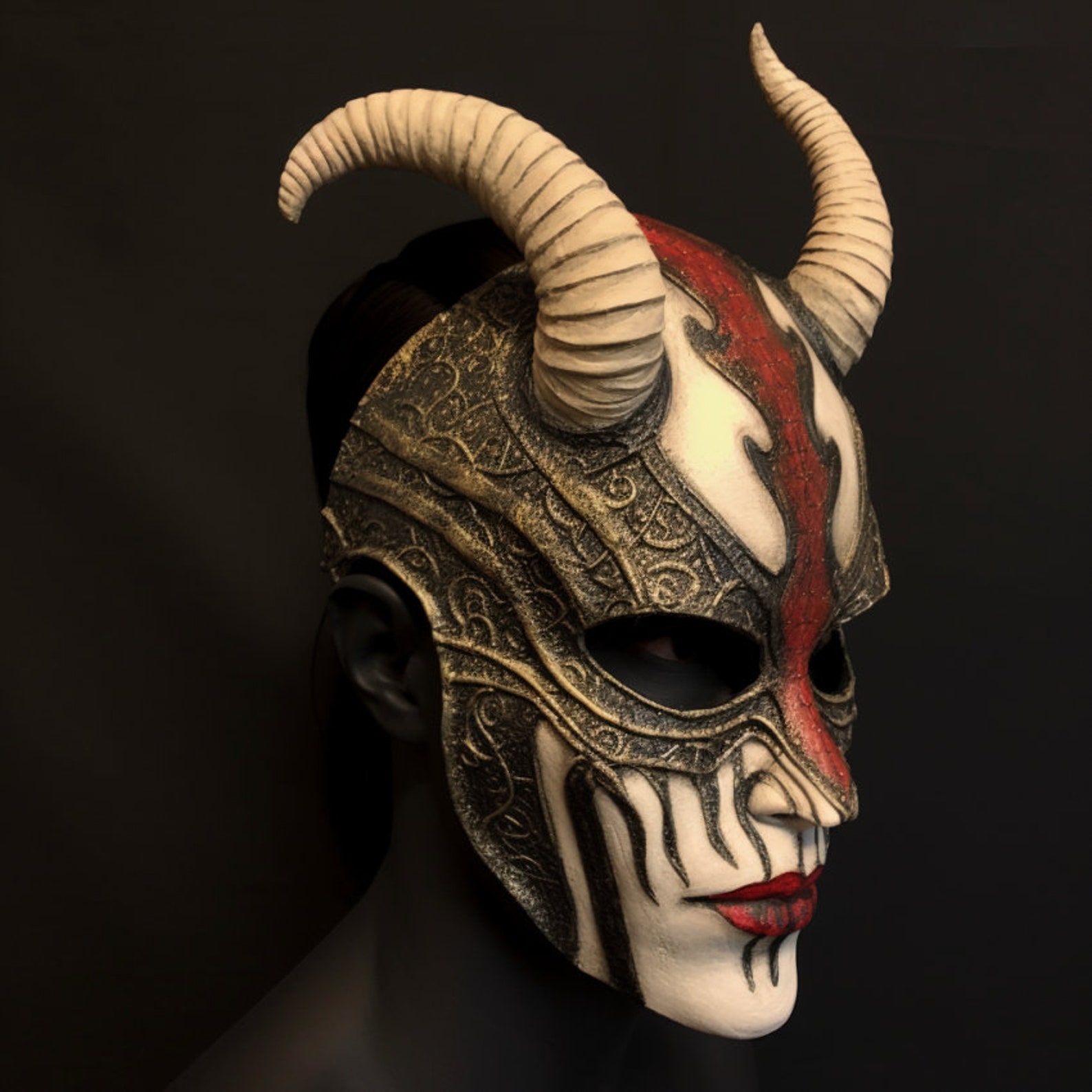 Limited Edition Made for Me. Full Face Demon Mask. White - Etsy