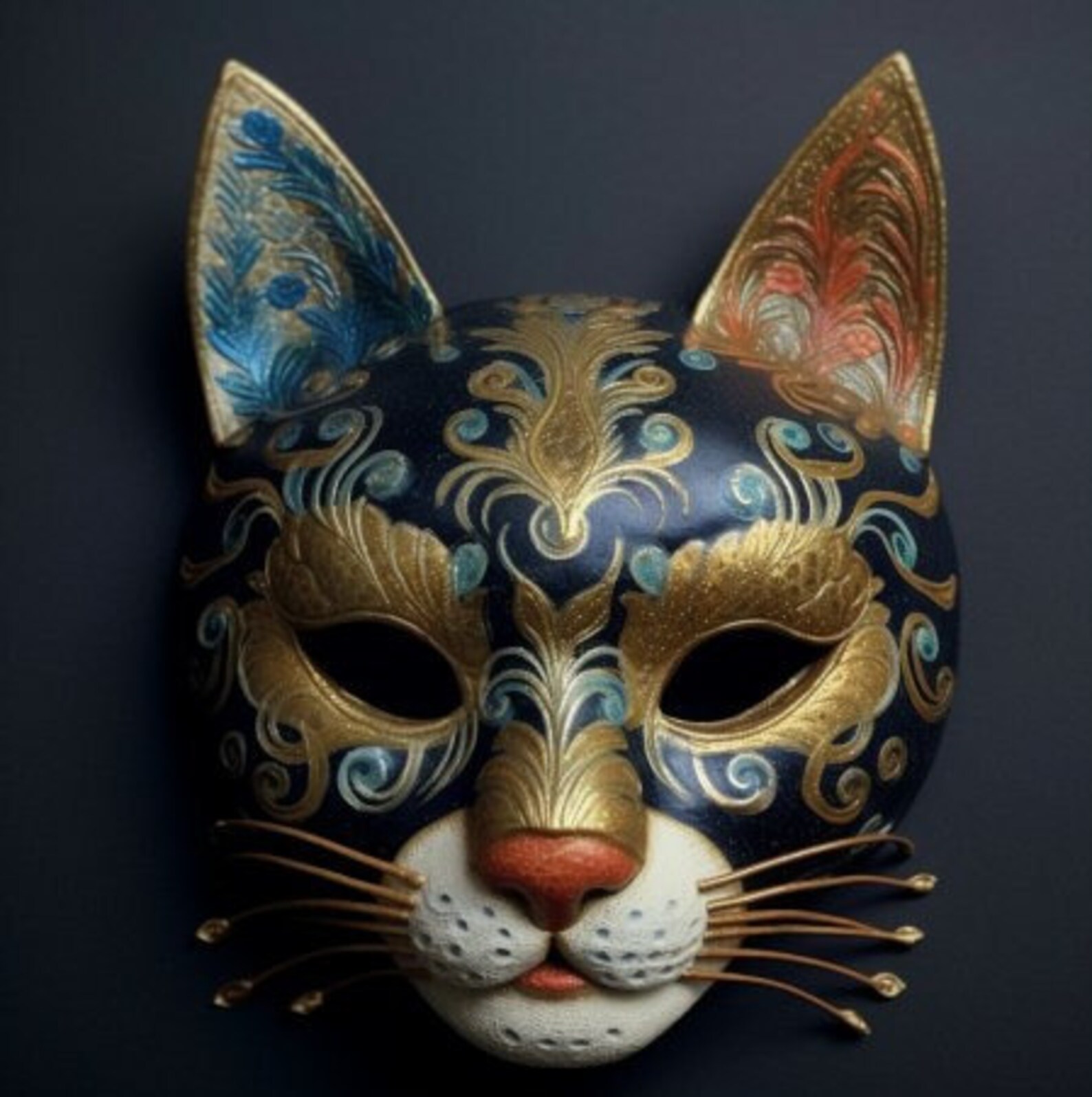 Unique and Decorated Venetian Cat Mask A Work of Art for - Etsy