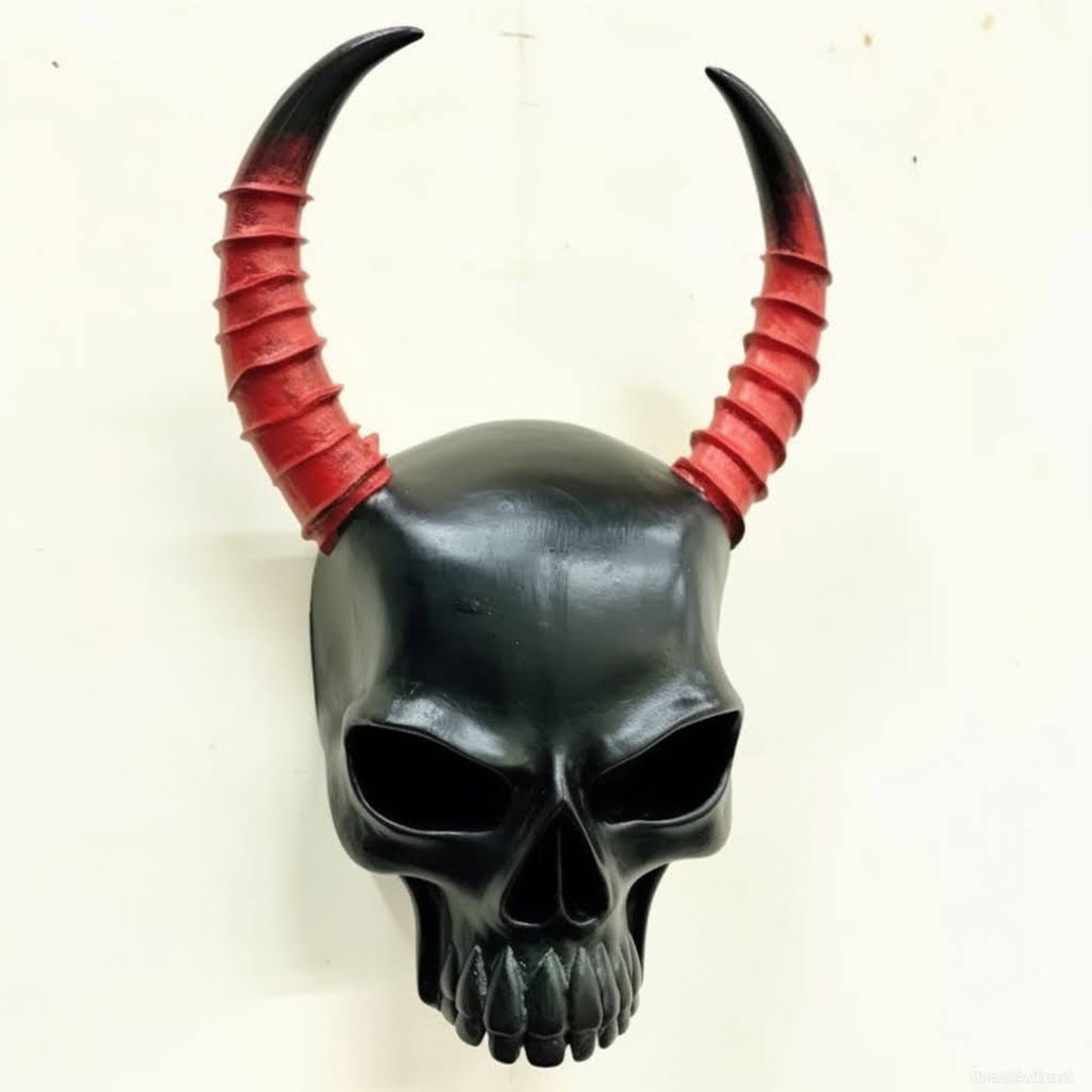 LIMITED EDITION. Venetian Skull Mask With Horns. - Etsy